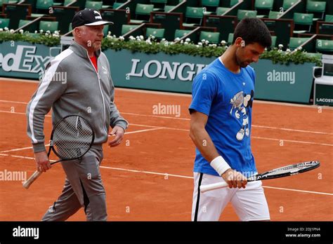 Serbias Novak Djokovic Training With Coach Boris Becker At The 2016
