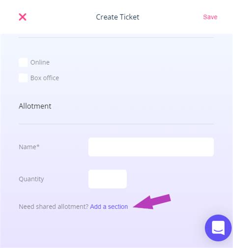 ticket sections explained