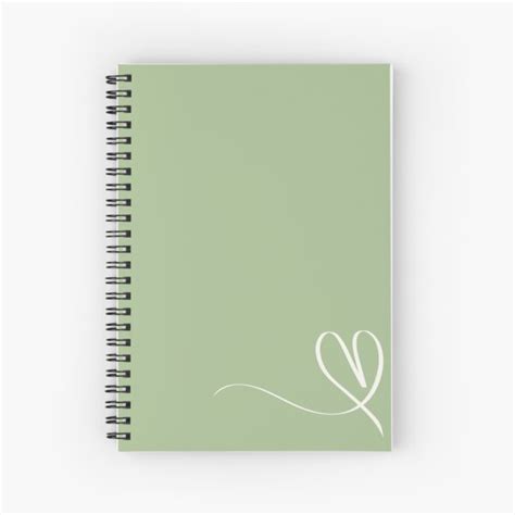 Sage Green Notebook With Heart Journal For Sale By Robinrevises