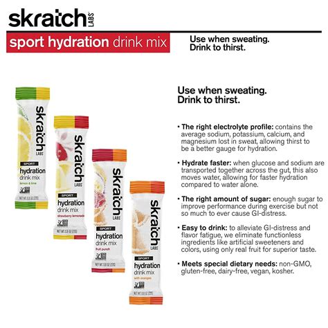 Skratch Labs Hydration Packets Variety Pack Electrolyte Powder For