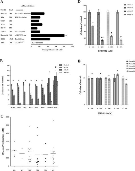 Sns 032 Potently Inhibits Cell Growth In Aml Cell Lines And Primary Aml Download Scientific