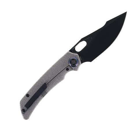 Kunwu Jericho Folding Knife Honeydew Gray Titanium Handle Timascus