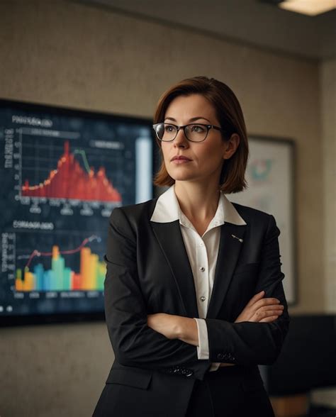 Premium Photo Female Ceo Presenting Statistical Data To Team With
