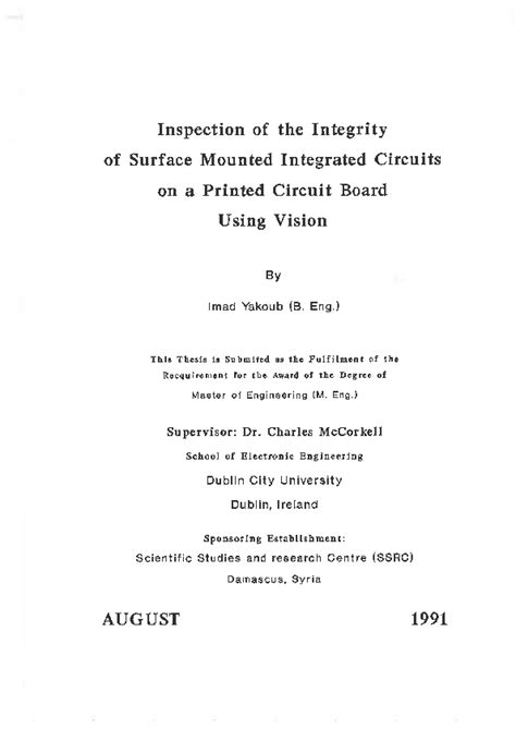 pdf inspection of the integrity of surface mounted integrated