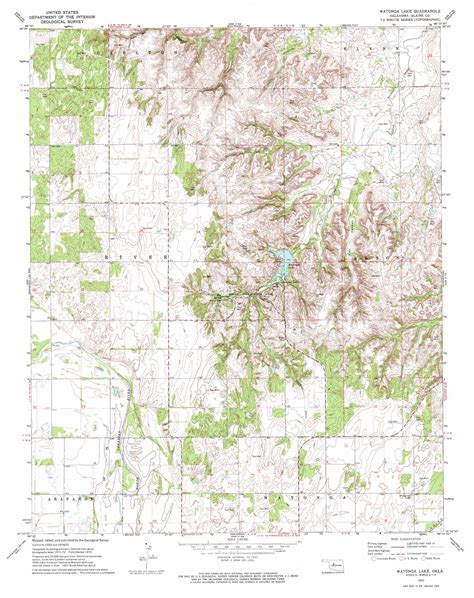 Watonga Lake Topographic Map 124000 Scale Oklahoma
