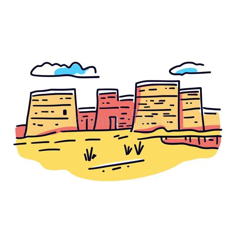Chaco Culture National Historical Park Illustration In An Doodle Inca Cartoon Style Simple