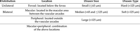 Classification Of Drusen According To The Protocol Of Ruiz Et Al 2016 Download Scientific