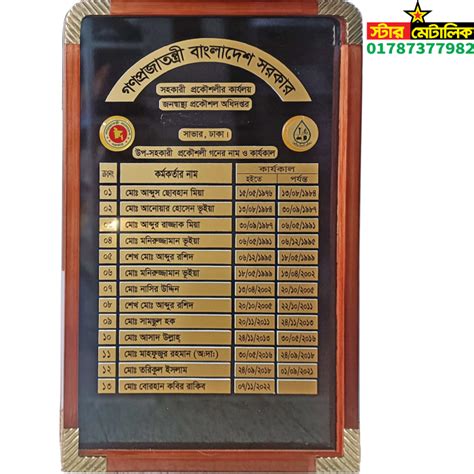 Officers Honor Board Star Metallic