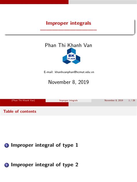Improper Intergral Pdf Integral Functions And Mappings