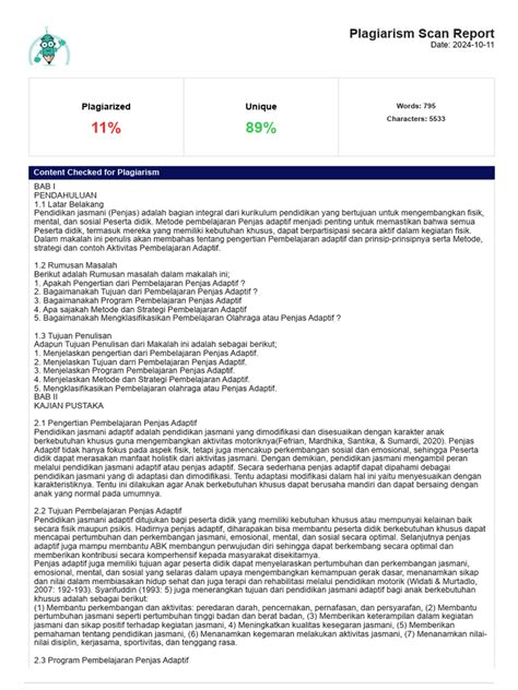 Plagiarism Report Pdf