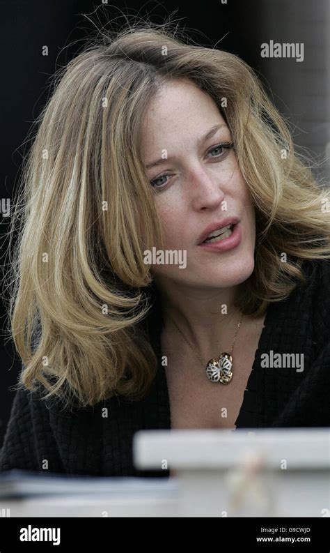 Actress Gillian Anderson Watching The Queens Cup Final At The Guards