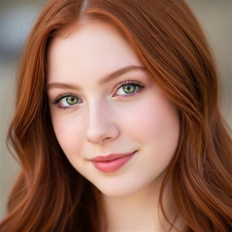 18 Year Old Redhead Girl With Green Eyes And Rosy White Skin Ai Art