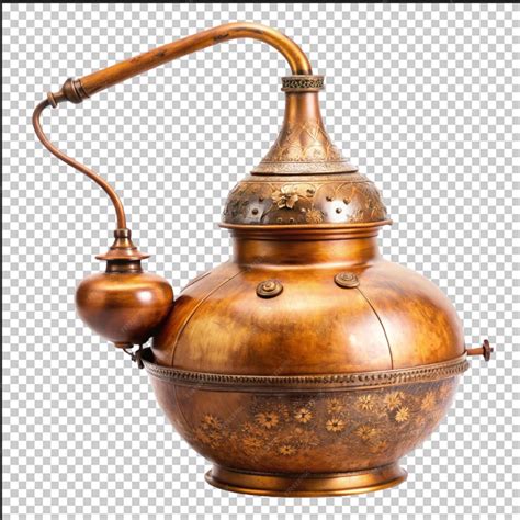 Old Alembic Equipment For Distillation Of Alcohol Close Up Premium Ai