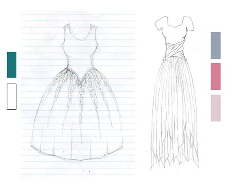 Drawings Of Prom Dresses In Pencil