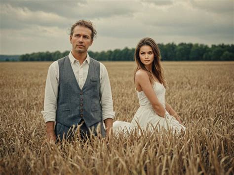 Rustic Couple In Wheat Field Swap Face