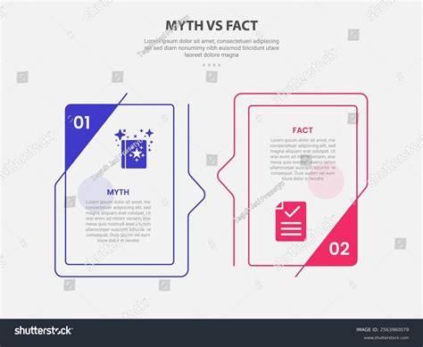 Myth Vs Facts Infographic Outline Style Stock Vector Royalty Free