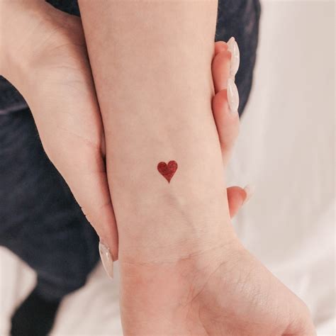 Red Heart Tattoo Etsy