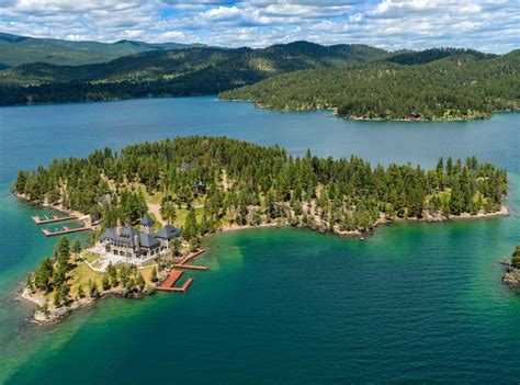 Amazing Mansion Island Estate In Flathead Lake Montana Usa Dream