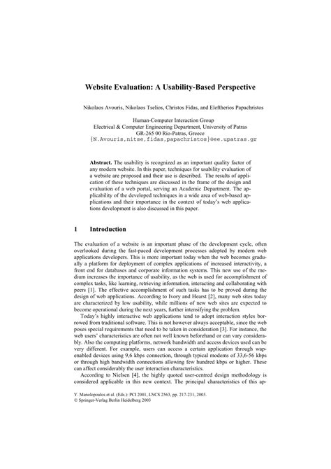 Pdf Website Evaluation A Usability Based Perspective