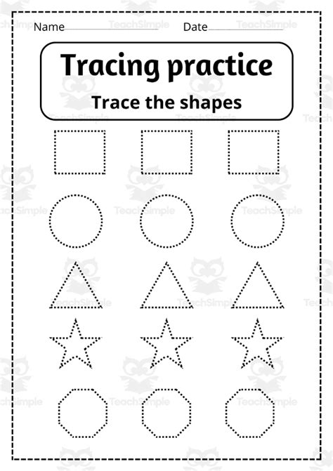 Printable Shape Tracing Worksheets For Pre K Lumina Worksheets