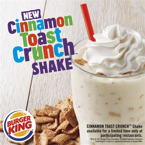 Burger King® Restaurants Introduce New Cinnamon Toast Crunch™ Shake
