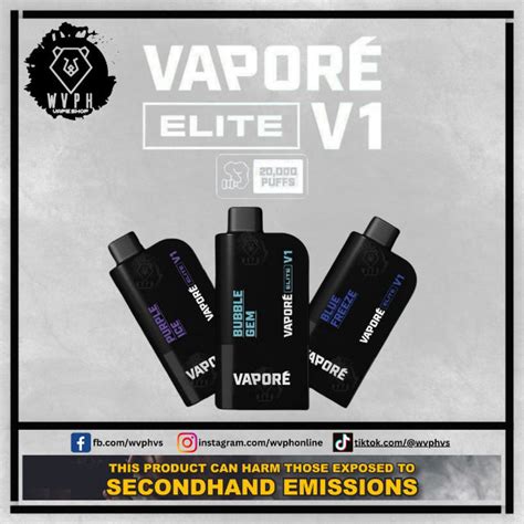 Vapore Elite V1 15k Puffs Black V1 Batt Compatible Wvph Vs