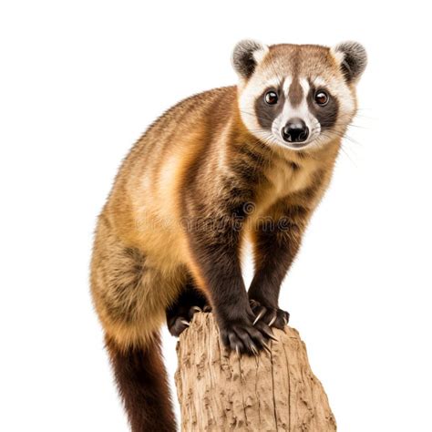 Cute Coati Standing On A Log Stock Illustration Illustration Of