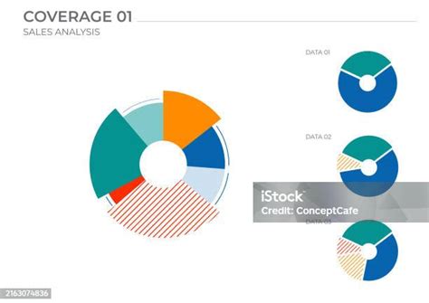 Pie Data Analysis Charts In Color Vector Elements Charts Stock