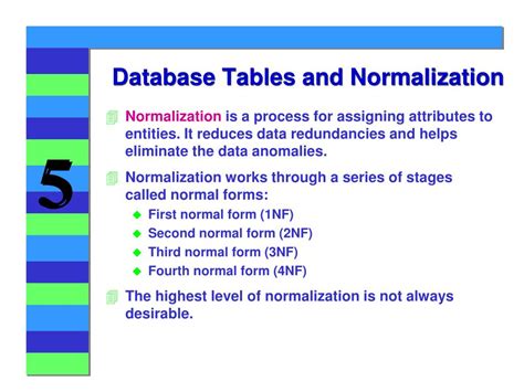 PPT Normalization Of Database Tables PowerPoint Presentation Free Download ID 6527044