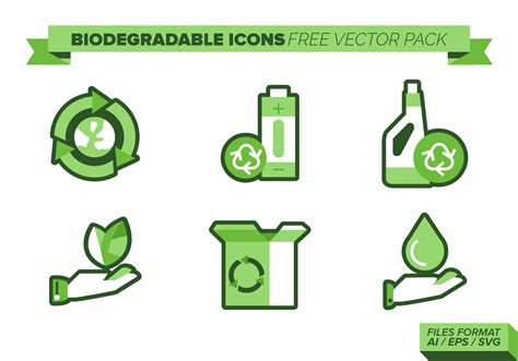 Biodegradable Icons Free Vector Pack 150813 Vector Art At Vecteezy