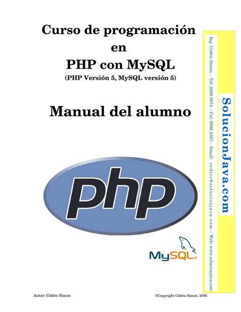 Manual Del Alumno Curso De Programación En Php Con Mysql Php Versión