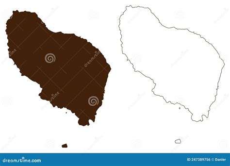 Umboi Island New Guinea Pacific Ocean Bismarck Archipelago Map Vector