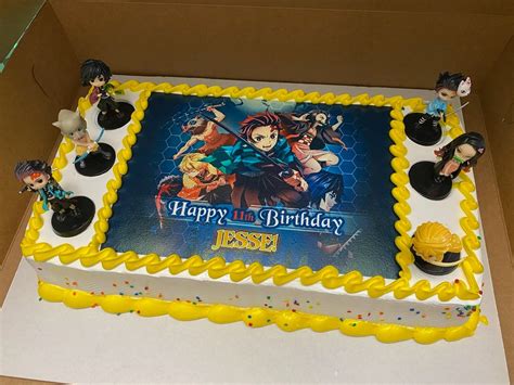 Demon Slayer Birthday Cake Birthday Cake Happy 11th Birthday Cake