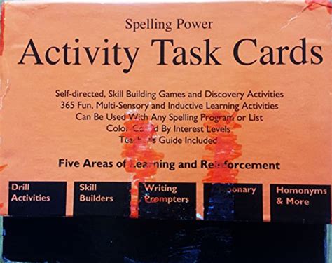 Spelling Power Activity Task Cards By Beverly Adams Gordon Fair Cards