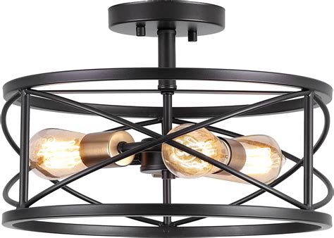 Classy Leaves Modern Semi Flush Mount Ceiling Light Fixture 14 Inch