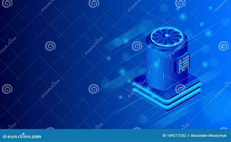 Supercomputer Isometric Vector Illustration Big Data Processing Stock Vector Illustration Of