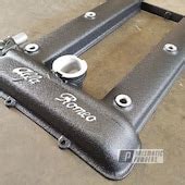 Alfa Romeo Valve Covers Coated With Splatter Black Prismatic Powders