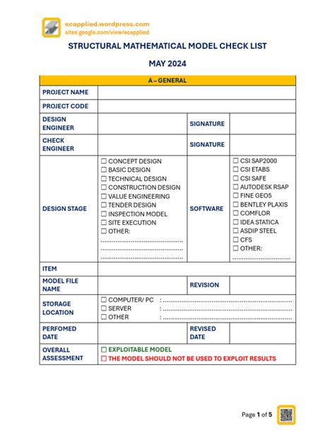Structural Model Checklist Pdf Beam Structure Stairs
