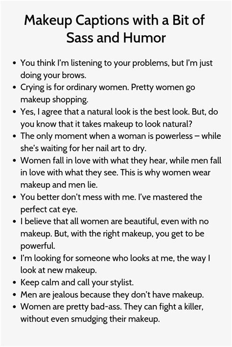 Sassy Makeup Captions