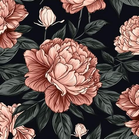 Premium Ai Image Whimsical Delight Monochrome Thin Outline Seamless