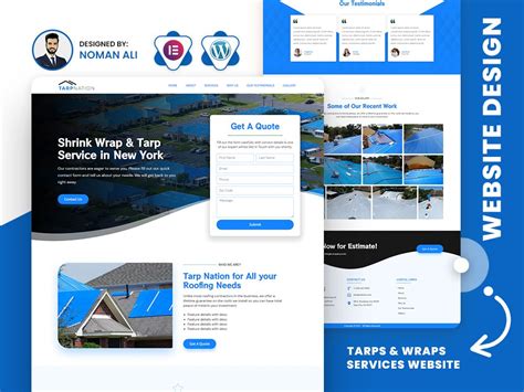 noman ali tarp wraps and roofing services website designed by noman