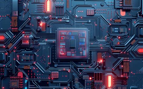 Premium Photo Processor Microcontroller Computer Motherboard Background