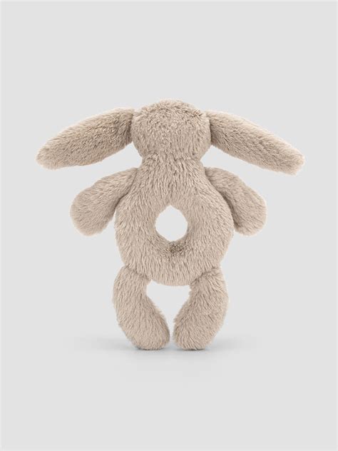 Beige Jellycat Bashful Bunny Ring Rattle Jojo Maman Bébé