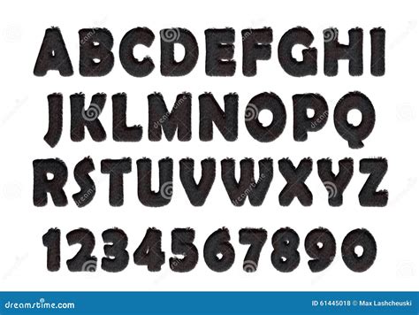 Fur Font Collection Alphabet Set Made Of Wool Stock Illustration