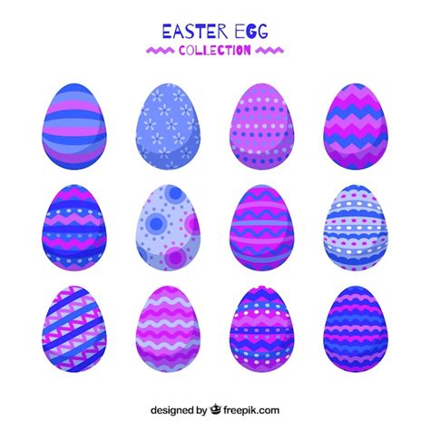 Free Vector Collection Of Blue Easter Eggs