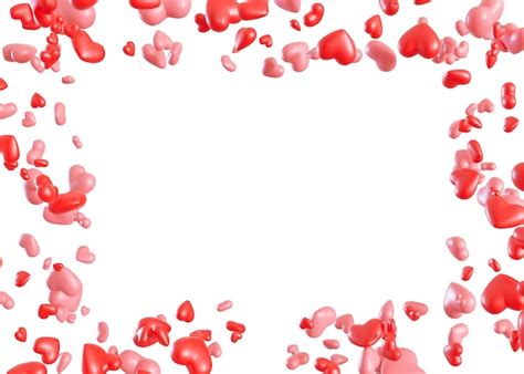 Premium Ai Image Pink Red Hearts Isolated On White Background Cute