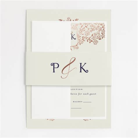 Crested Monogram Foil Pressed Wedding Invitations By Chris Griffith