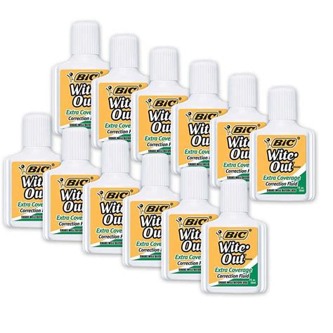 Bic Wite Out Correction Fluid Extra Coverage Pack Of 12