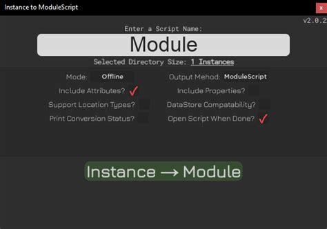 Instance To Modulescript Converter Convert Any Instance Into An Array