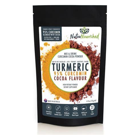 Organic Curcumin Extract Cocoa Flavour 125g Healthy Living Hub